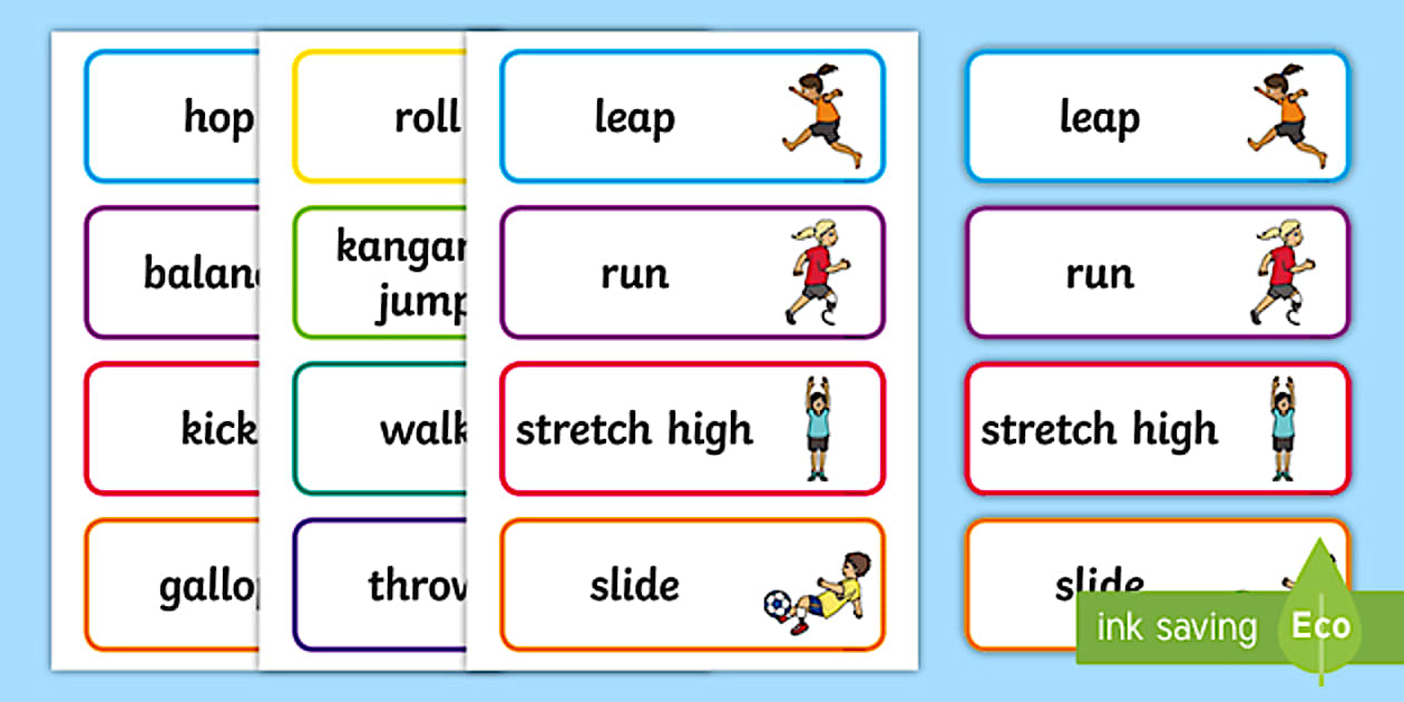 Fundamental Movement Skills Word Cards