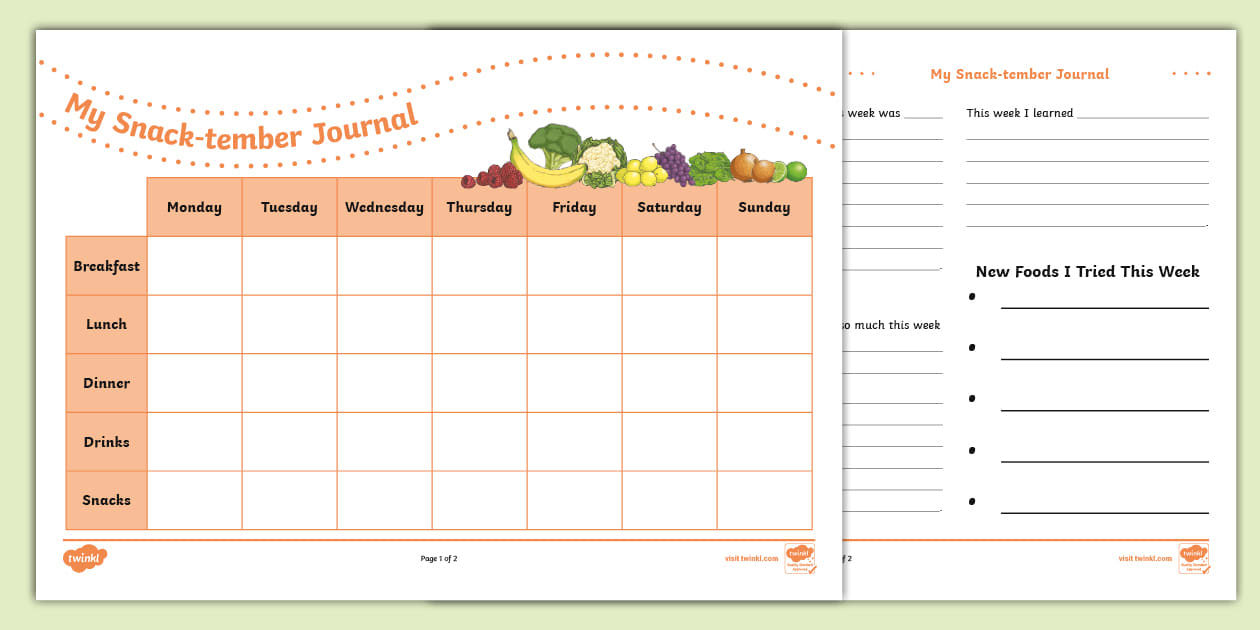 My Snack-tember Journal KS2 (teacher made) - Twinkl