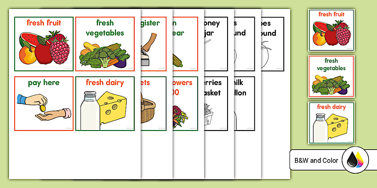 Farmer's Market Dramatic Play Labels - Twinkl