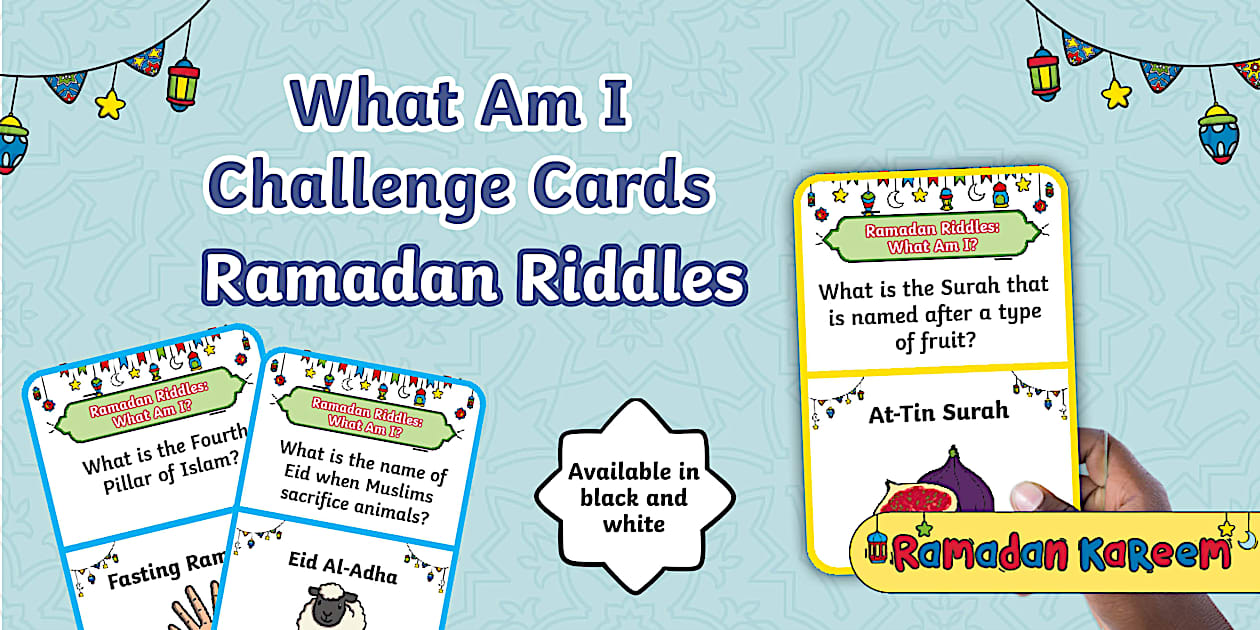 Ramadan Riddles What Am I Challenge Cards