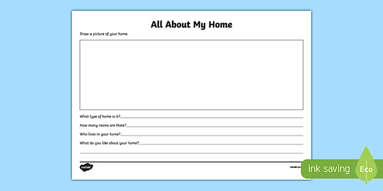 Editable Houses and Homes: All About My Home Worksheet