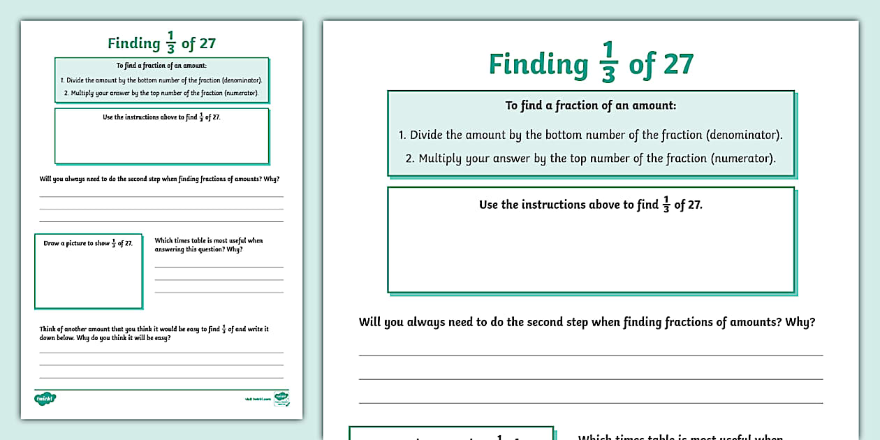 👉 Finding 1/3 of 27 Activity Sheet (teacher made)