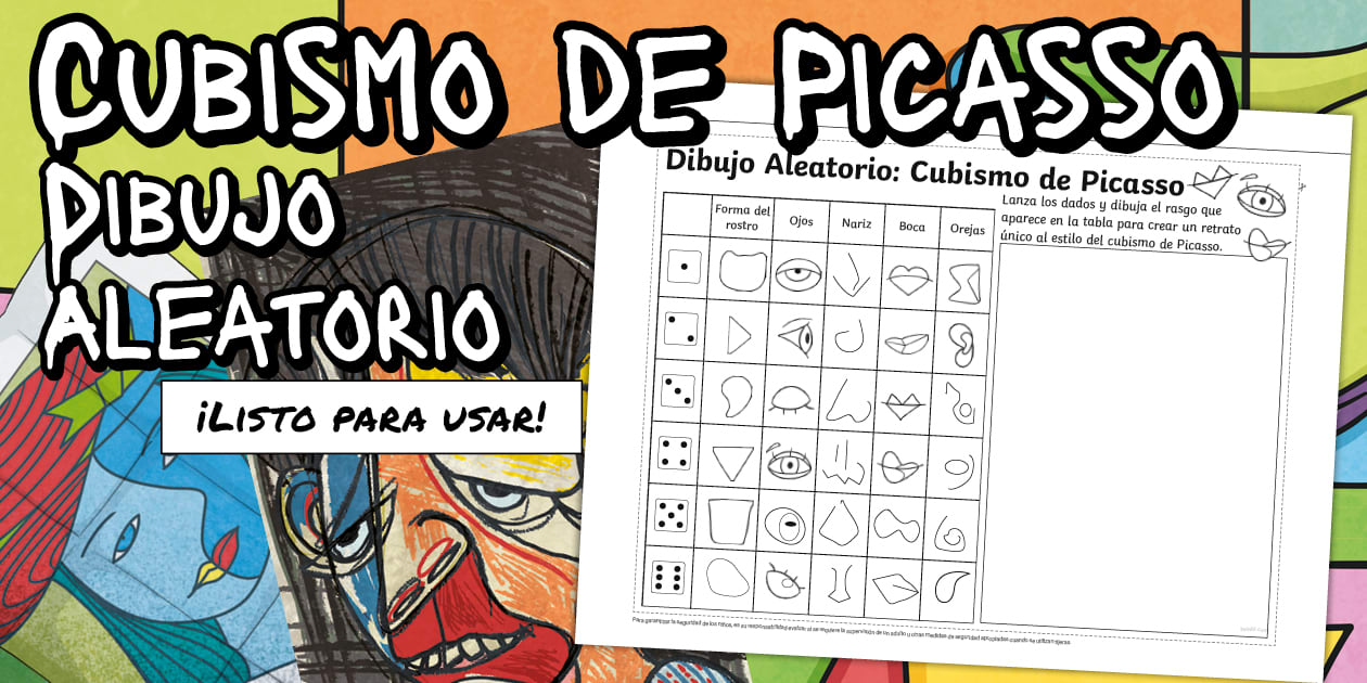 Guía de Trabajo: Dibujo Aleatorio - Cubismo de Picasso