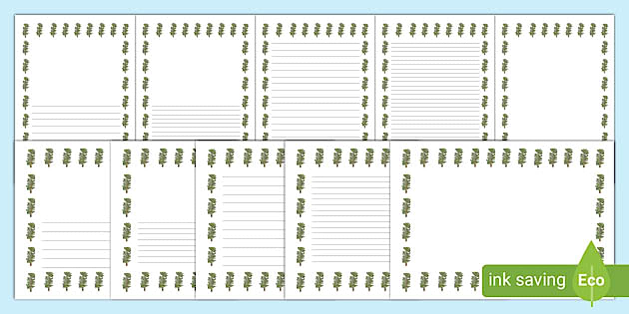 Hawthorn Tree Themed Page Borders (teacher made) - Twinkl