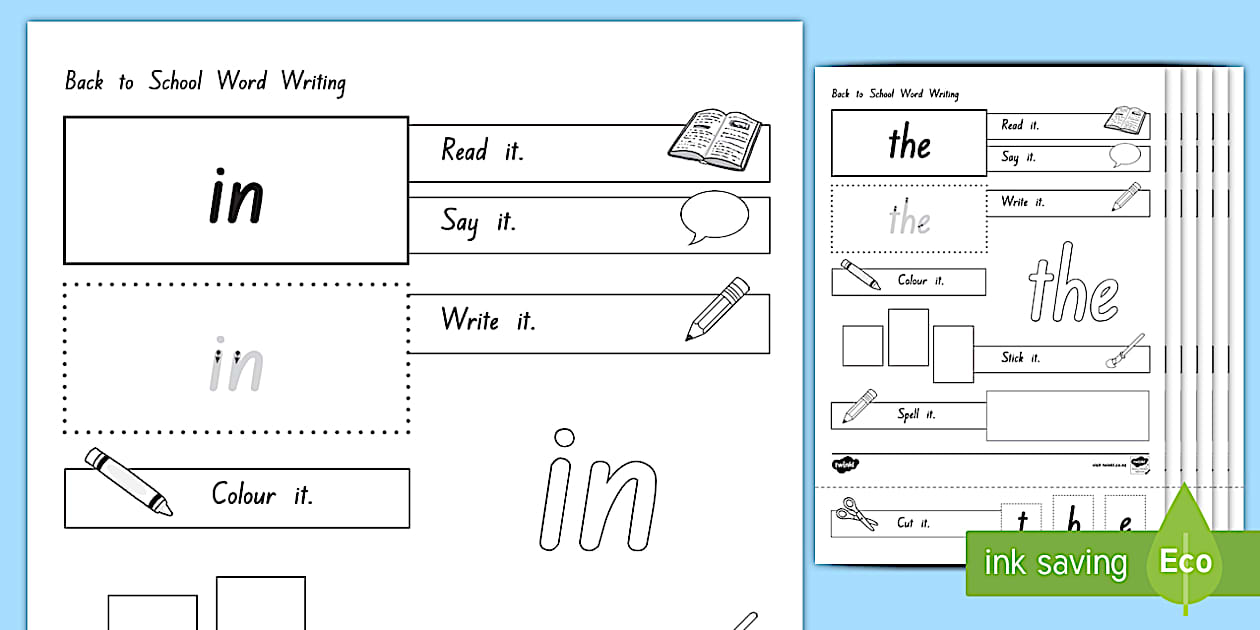 Editable Back to School Word Writing New Zealand Essential Spelling ...