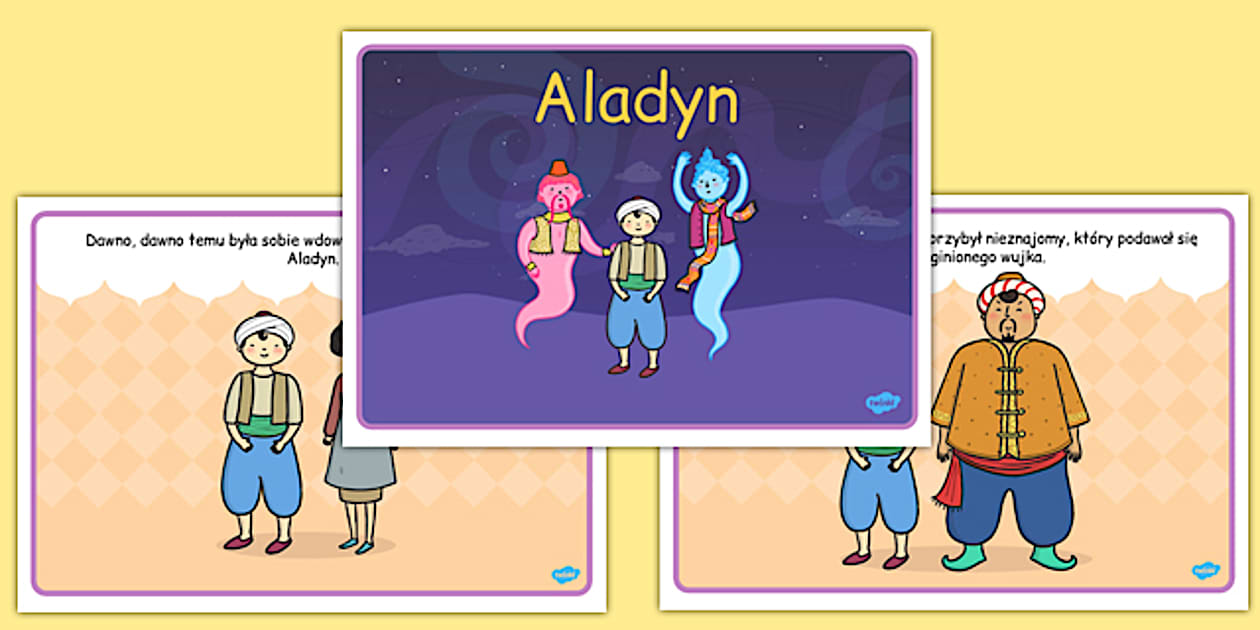 Black and White Aladdin Story Sequencing Polish - Twinkl