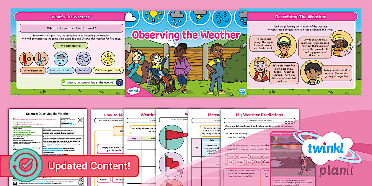 Science Seasonal Changes Year 1 Observing the Weather Lesson Pack