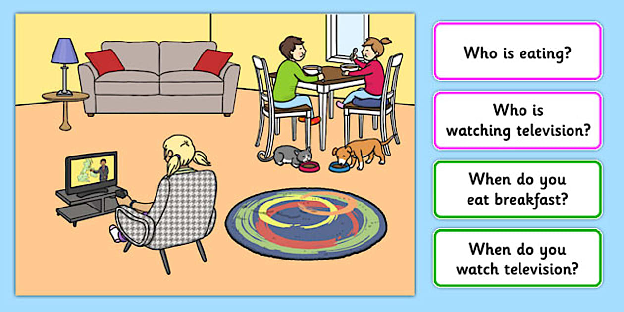 At Home Picture and Questions (teacher made) - Twinkl