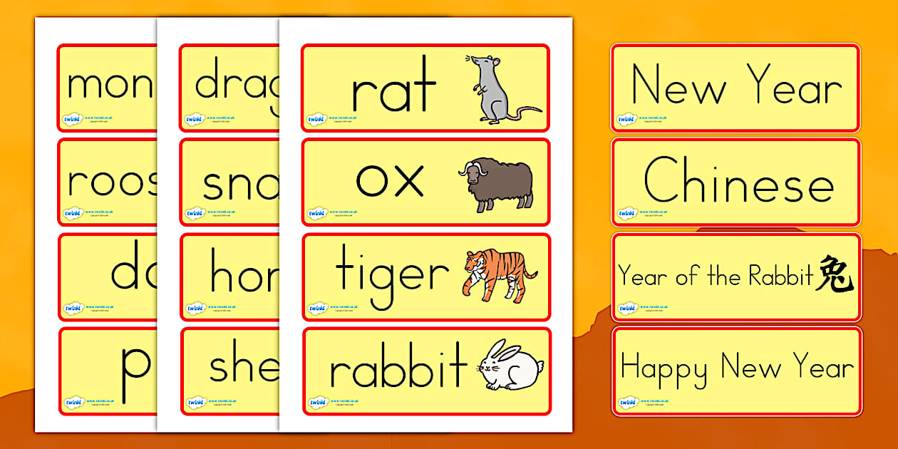 Chinese New Year Topic Word Cards (teacher made) - Twinkl