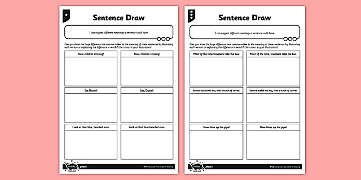 Editable Draw the Sentence Differentiated Worksheet Pack