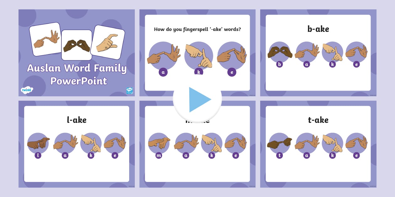 Auslan Word Family PowerPoint (Hecho por educadores)