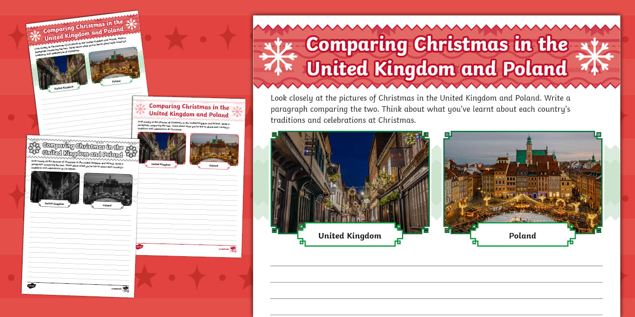 Comparing Christmas in the UK and Poland Worksheet - Twinkl