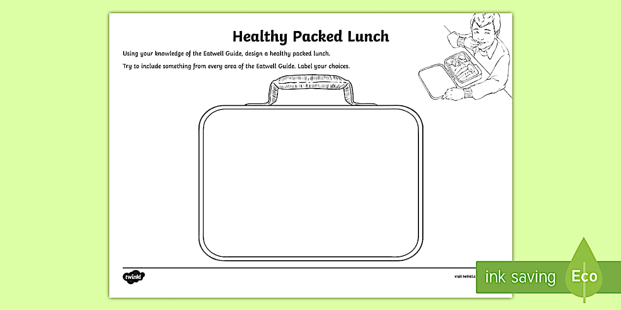 Second Level Healthy Packed Lunch Worksheet / Worksheet