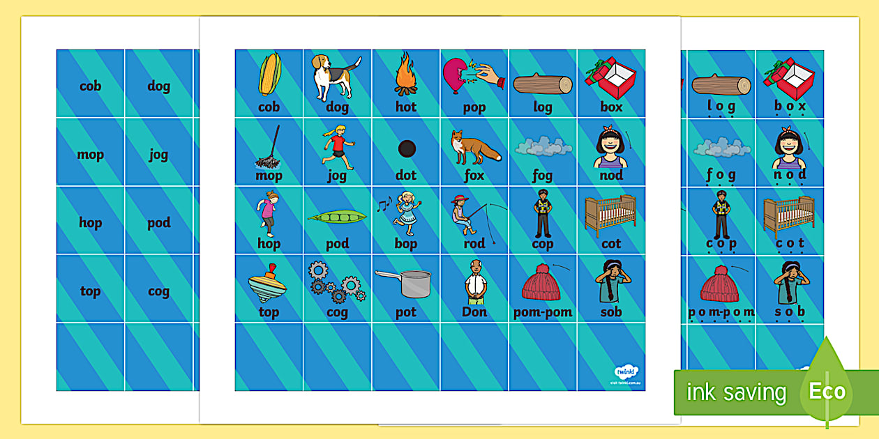 TAS CVC Words 'o' Differentiated Mat (Compatible with Bee-Bot)