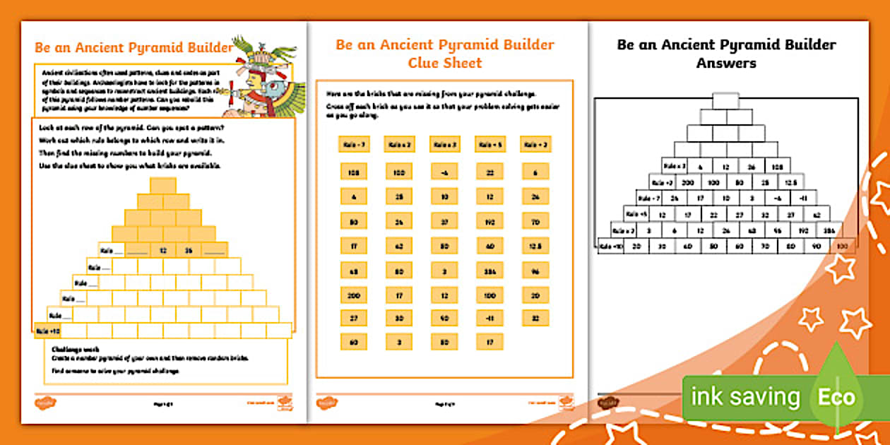 👉 Sequences: Be an Ancient Pyramid Builder (Ages 9 - 11)