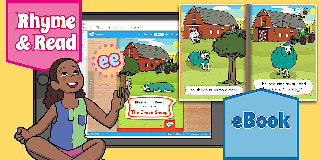FP Phonics - Rhyme and Read eBook - The Green Sheep (CAPS)