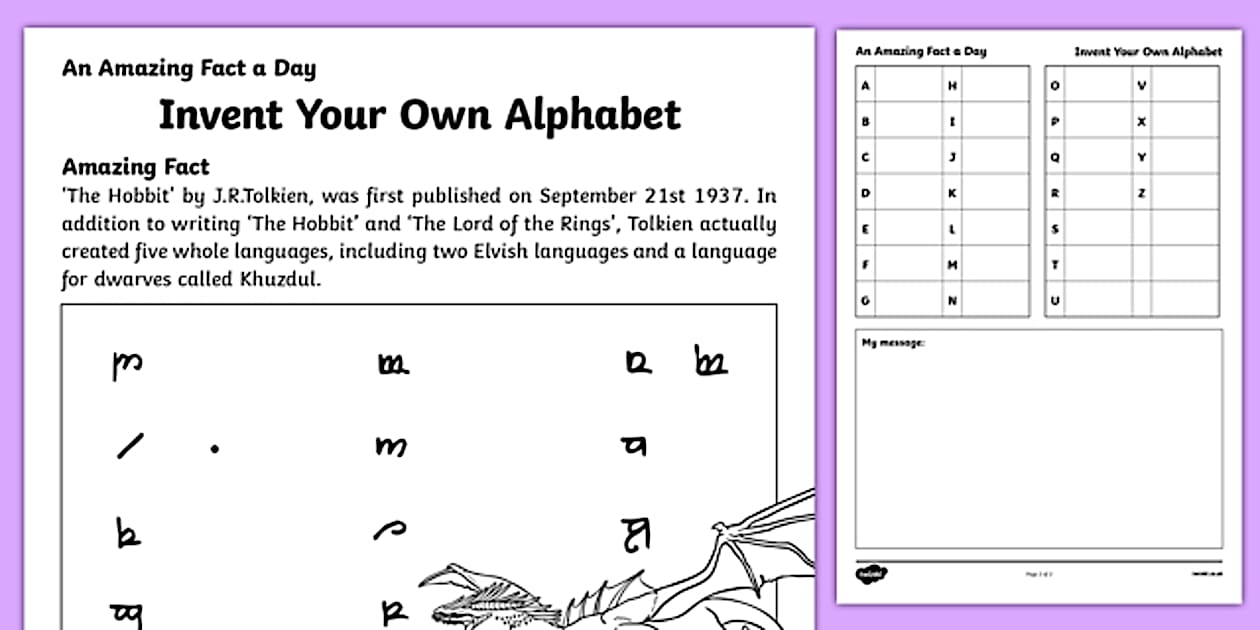 Invent Your Own Alphabet Worksheet / Worksheet, worksheet