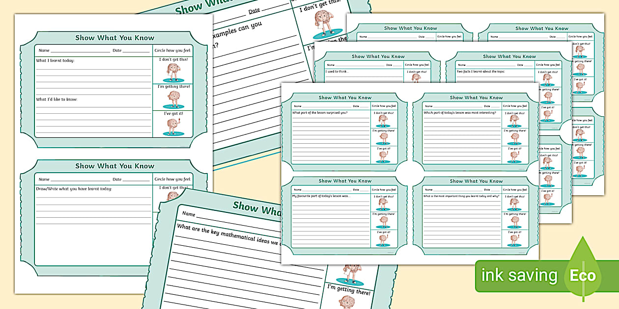 Show What You Know Exit Ticket Twinkl