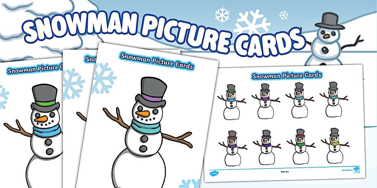 Snowman Cards - EYFS/KS1 - Teacher-made Resource