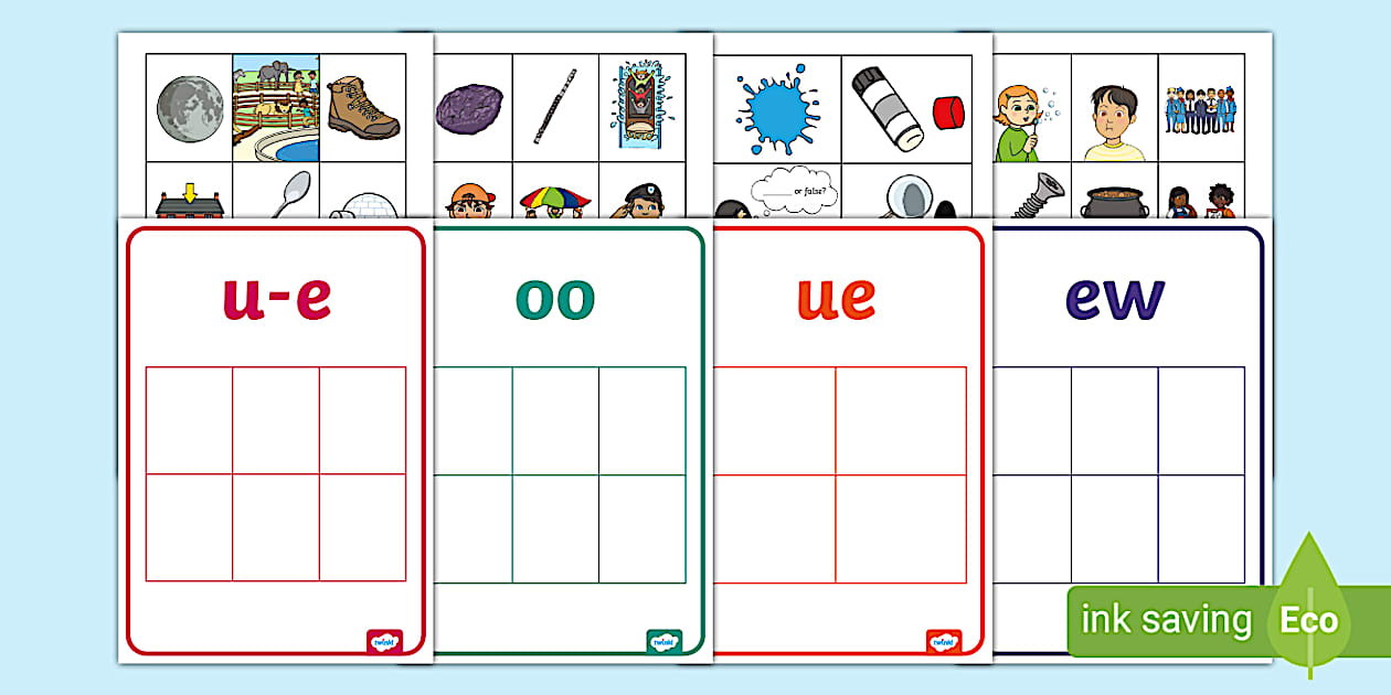 Alternative Long 'oo' Sorting Cards Activity (teacher made)
