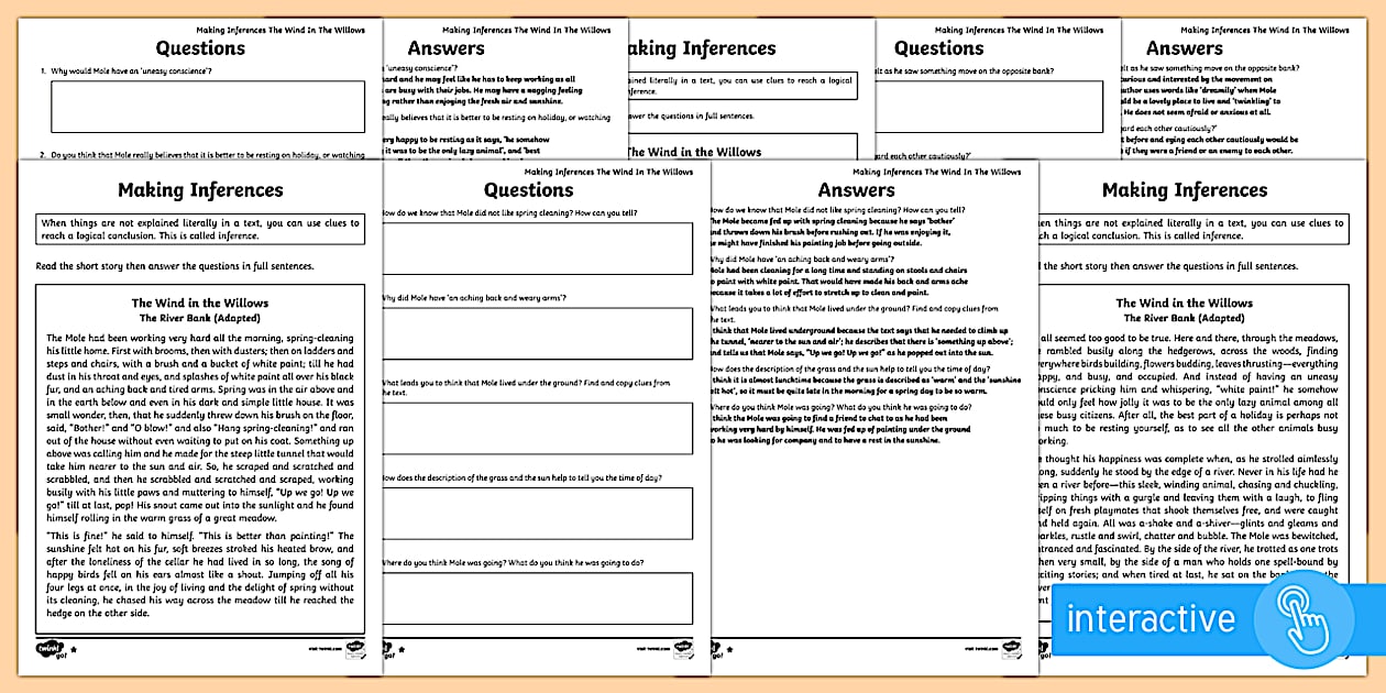 Reading Between the Lines Worksheets - Close Reading