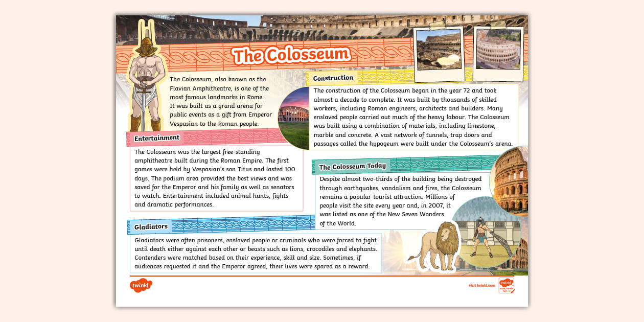 KS2 The Colosseum Fact File (teacher made) - Twinkl