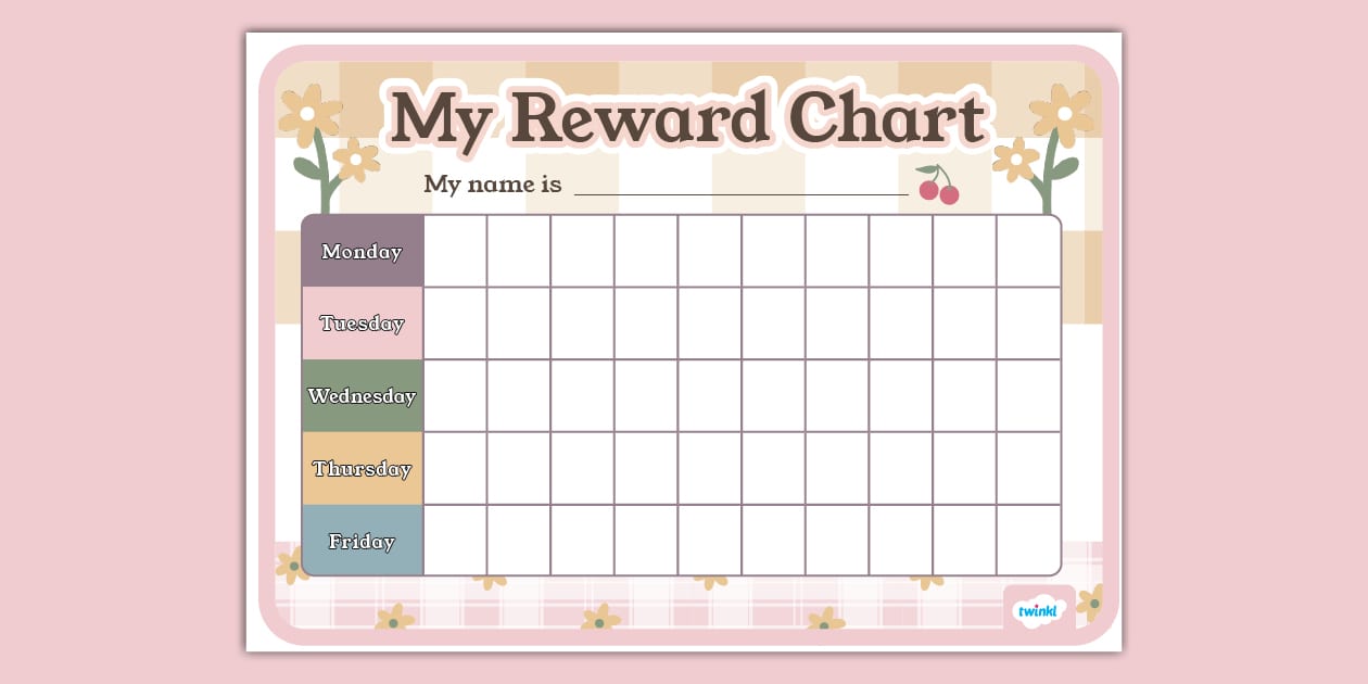 Checkered Charm Themed Reward Chart (teacher made) - Twinkl