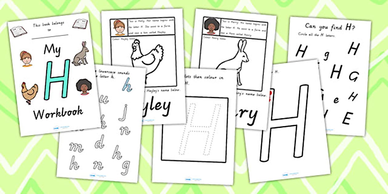 SA My Workbook H uppercase (teacher made) - Twinkl