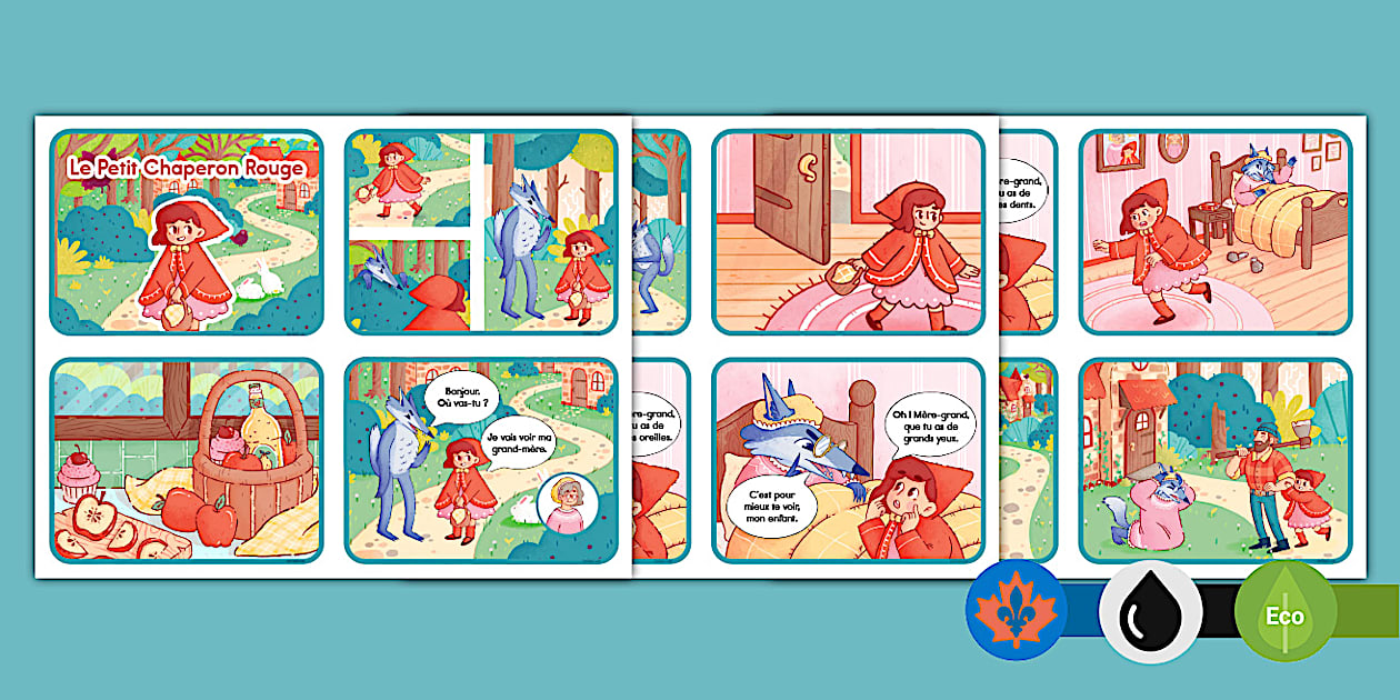 Le Petit Chaperon rouge Story Sequencing Primary Activity French