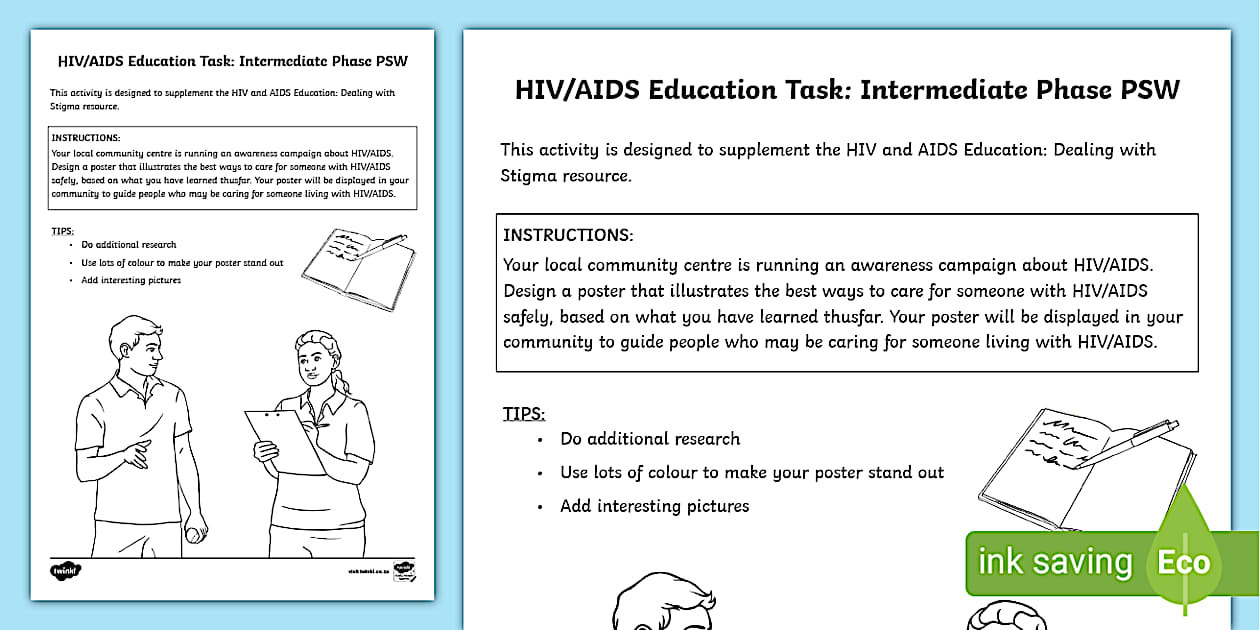 HIV/AIDS Education Task Intermediate Phase PSW - Twinkl