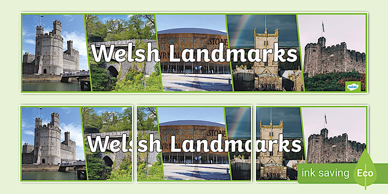Welsh Landmarks Photo Display Banner (teacher made) - Twinkl