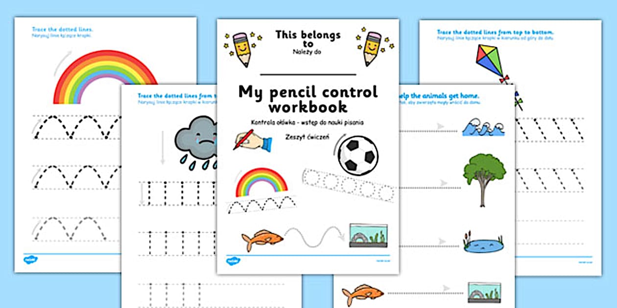 Line Handwriting Worksheets Polish Translation - Twinkl