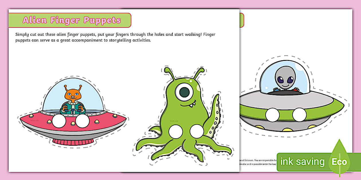 Alien Finger Puppets | Finger Puppets | Twinkl Finger Puppet