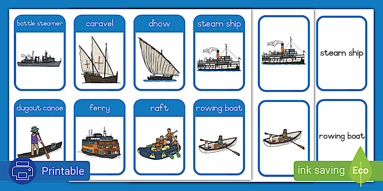 Water Transport Long Ago in South Africa - Word Cards