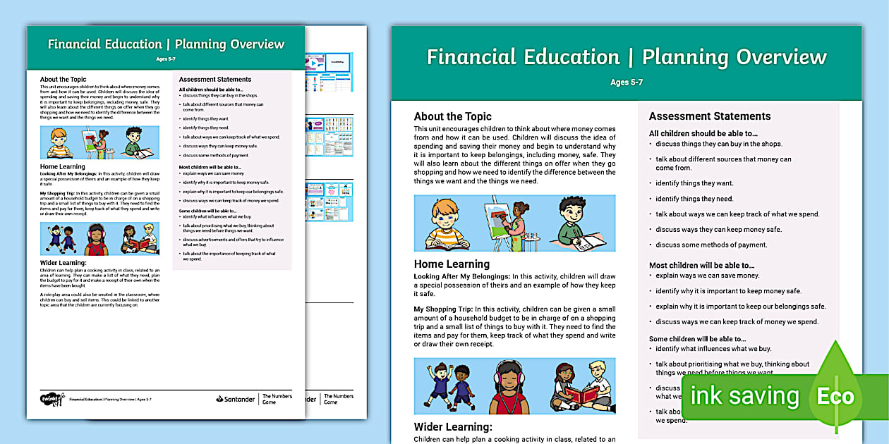 CfW Financial Education: Planning Overview – Ages 5-7