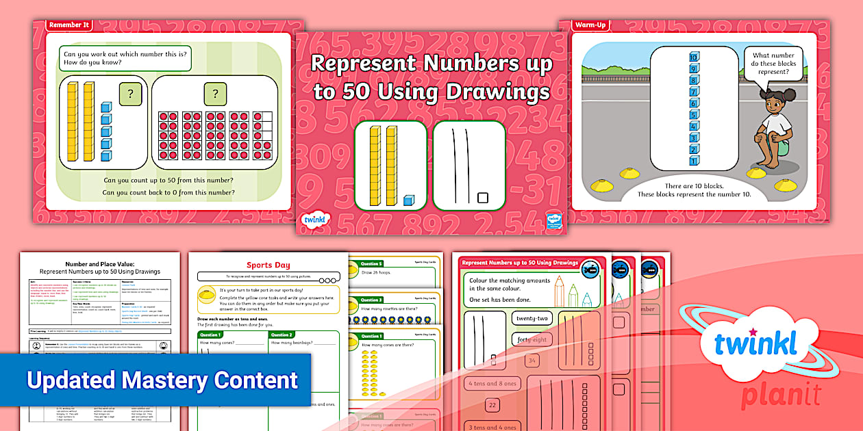Year 1 Place Value Identify and Represent Draw Numbers 0-50
