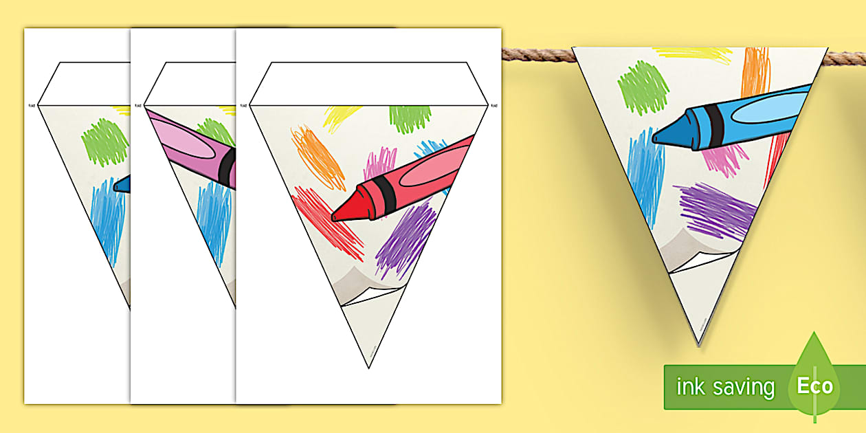Colorful Crayons Bunting (teacher made) - Twinkl