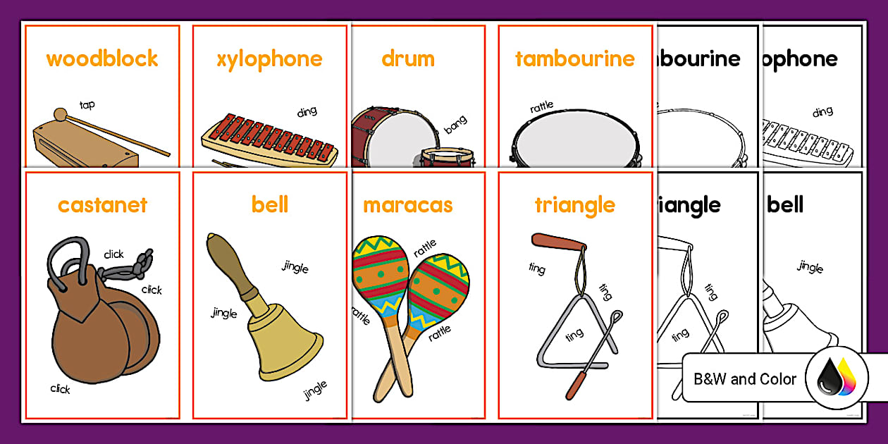 Musical Instrument Cards (Teacher-Made) - Twinkl