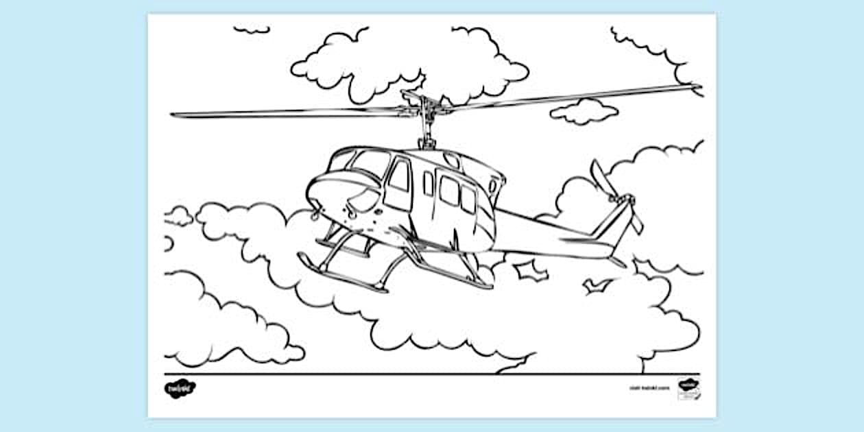 Helicopter Colouring | Colouring Sheets (teacher made)
