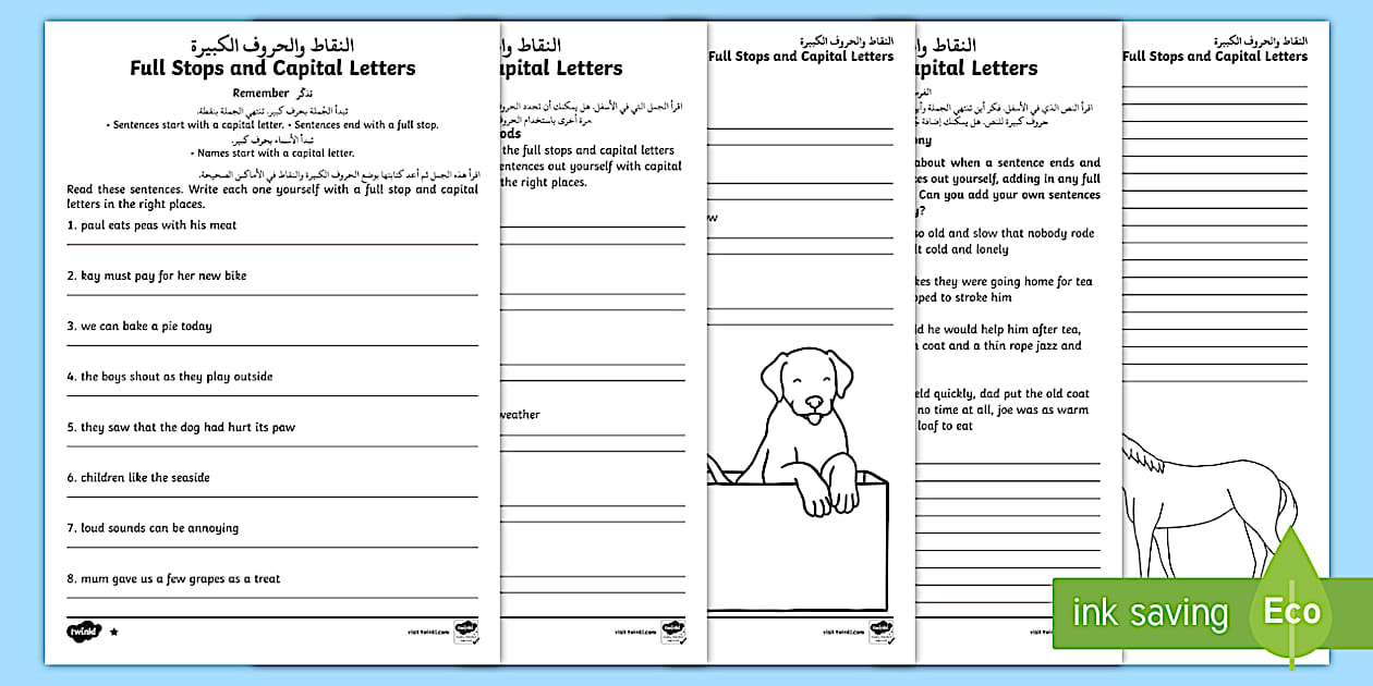 Capital Letters and Full Stops with Phase 5 Words Differentiated ...