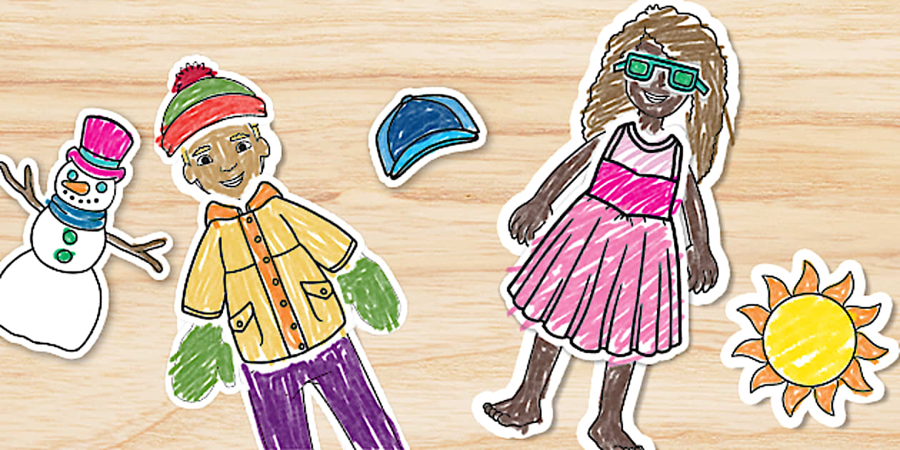 ESL Summer and Winter Clothes Craft Activity [Kids, A1]