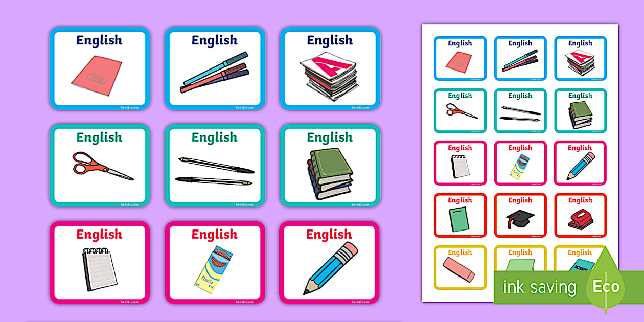 Editable Magazine File English Labels (teacher made)