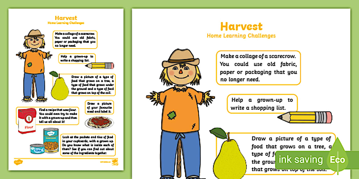 EYFS Harvest Homework Sheet (l'enseignant a fait) - Twinkl