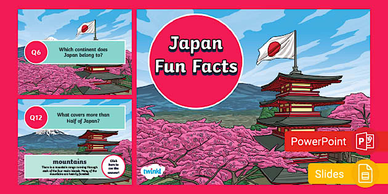 Japan Fun Facts PowerPoint & Google Slides Quiz for 3rd-5th Grade