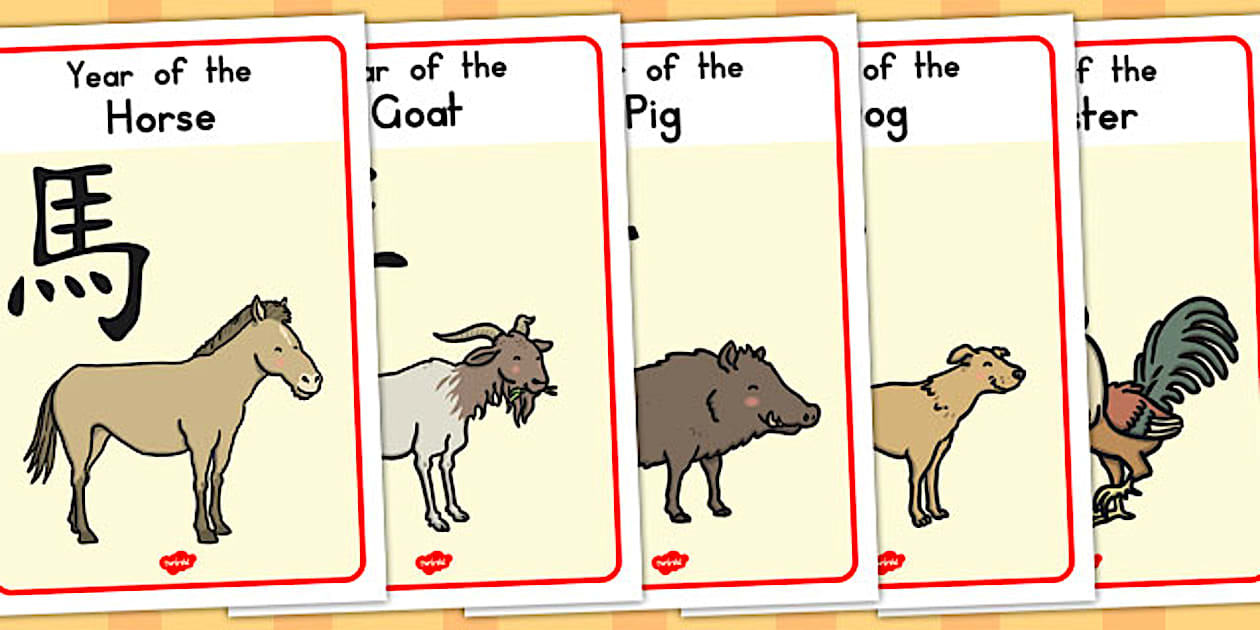 Chinese Year Of The Zodiac Animal Display Posters - australia