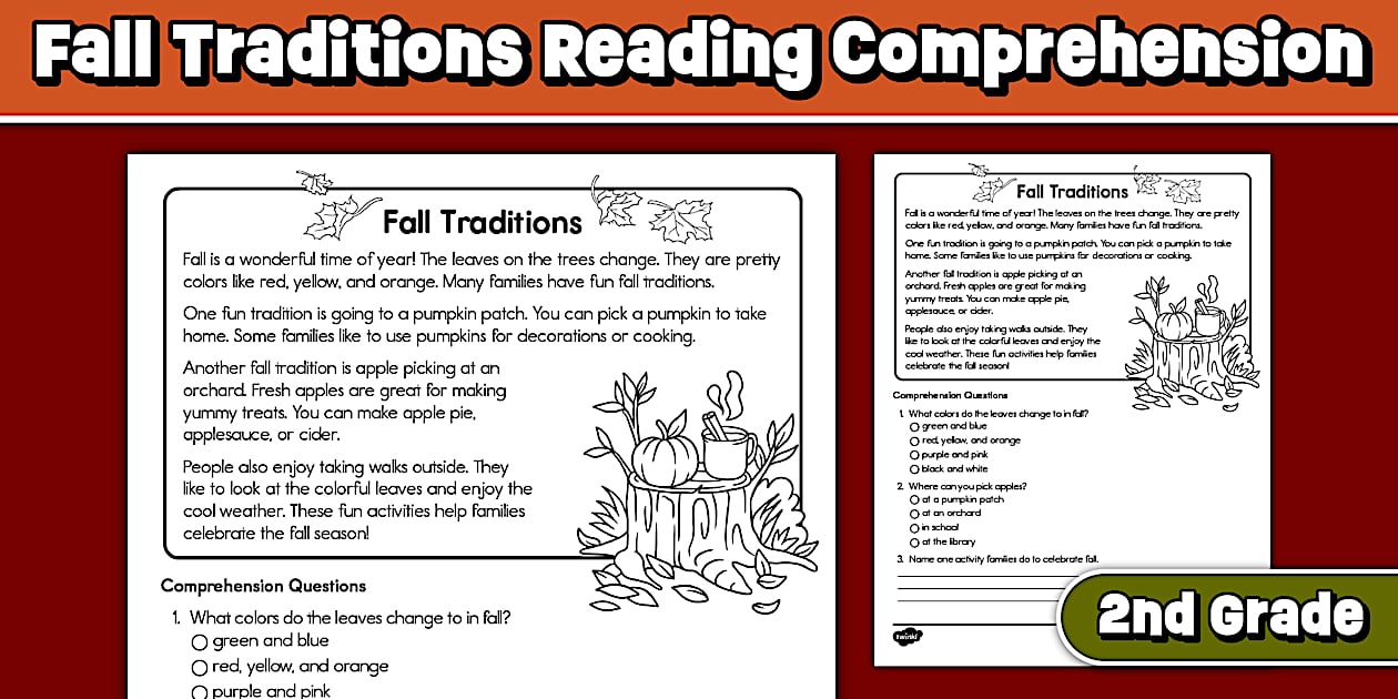 Second Grade Fall Traditions Reading Comprehension