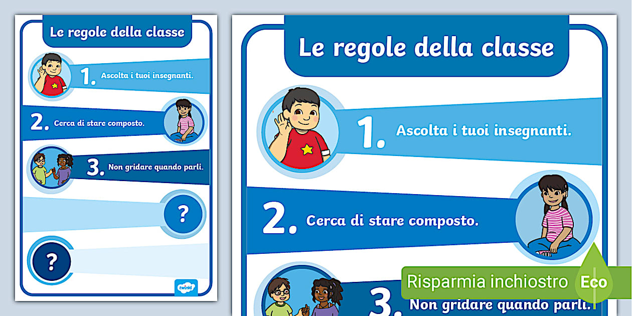 Le Regole Della Classe Poster Teacher Made Twinkl