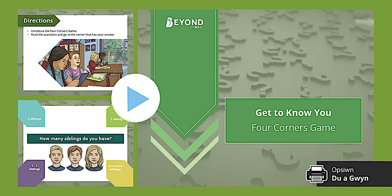 CfW - PS4 Back to School: 4 Corner Game Powerpoint - Twinkl