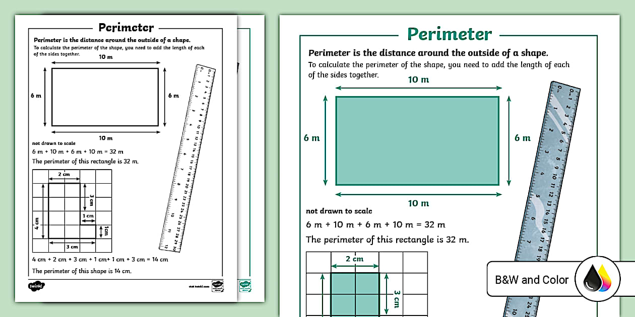 Measuring Perimeter Poster (teacher made) - Twinkl