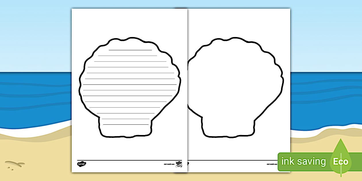 Shell Writing Template (teacher made) - Twinkl